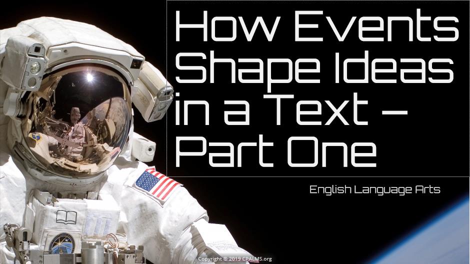 How Events Shape Ideas in a Text – Part One