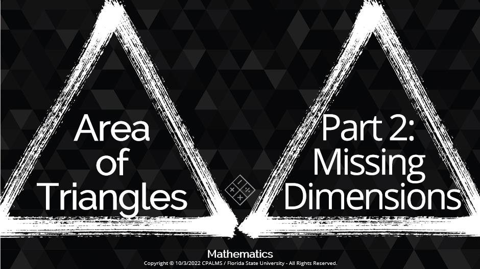 Area of Triangles: Missing Dimensions