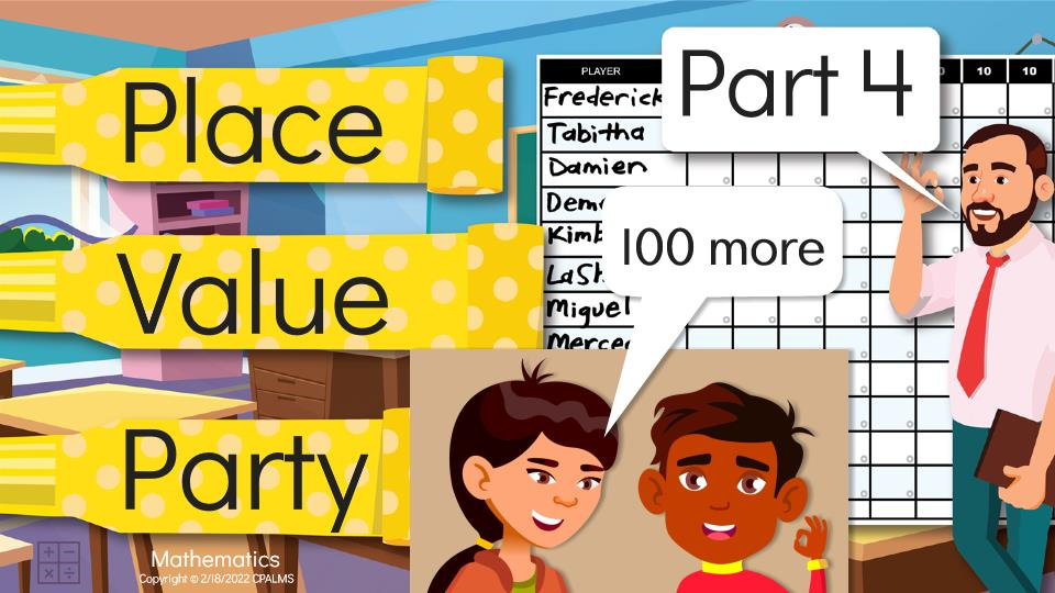 Place Value Party – Part 4: 100 More