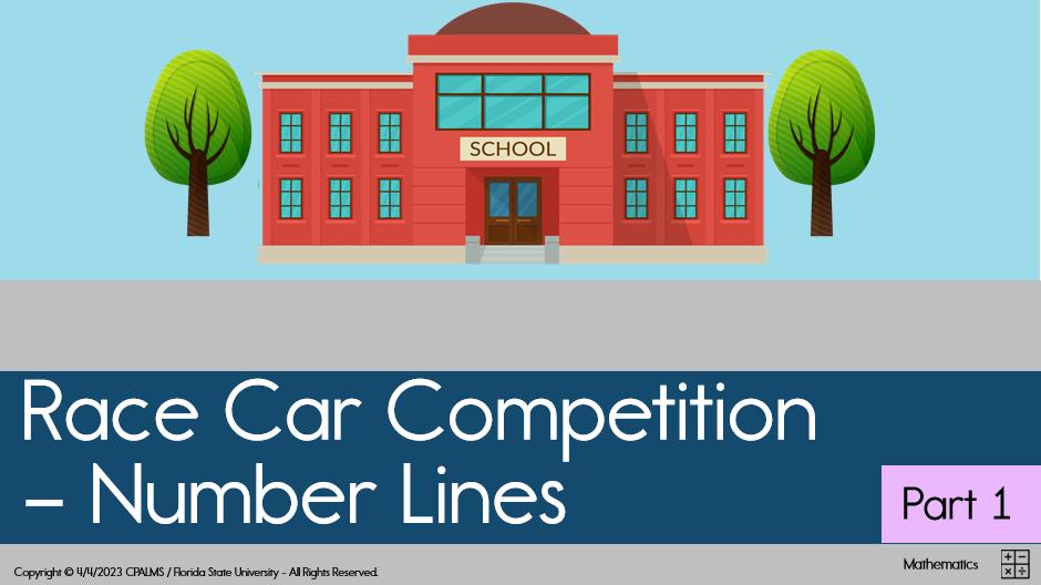 Race Car Competition Part 1 Number Lines