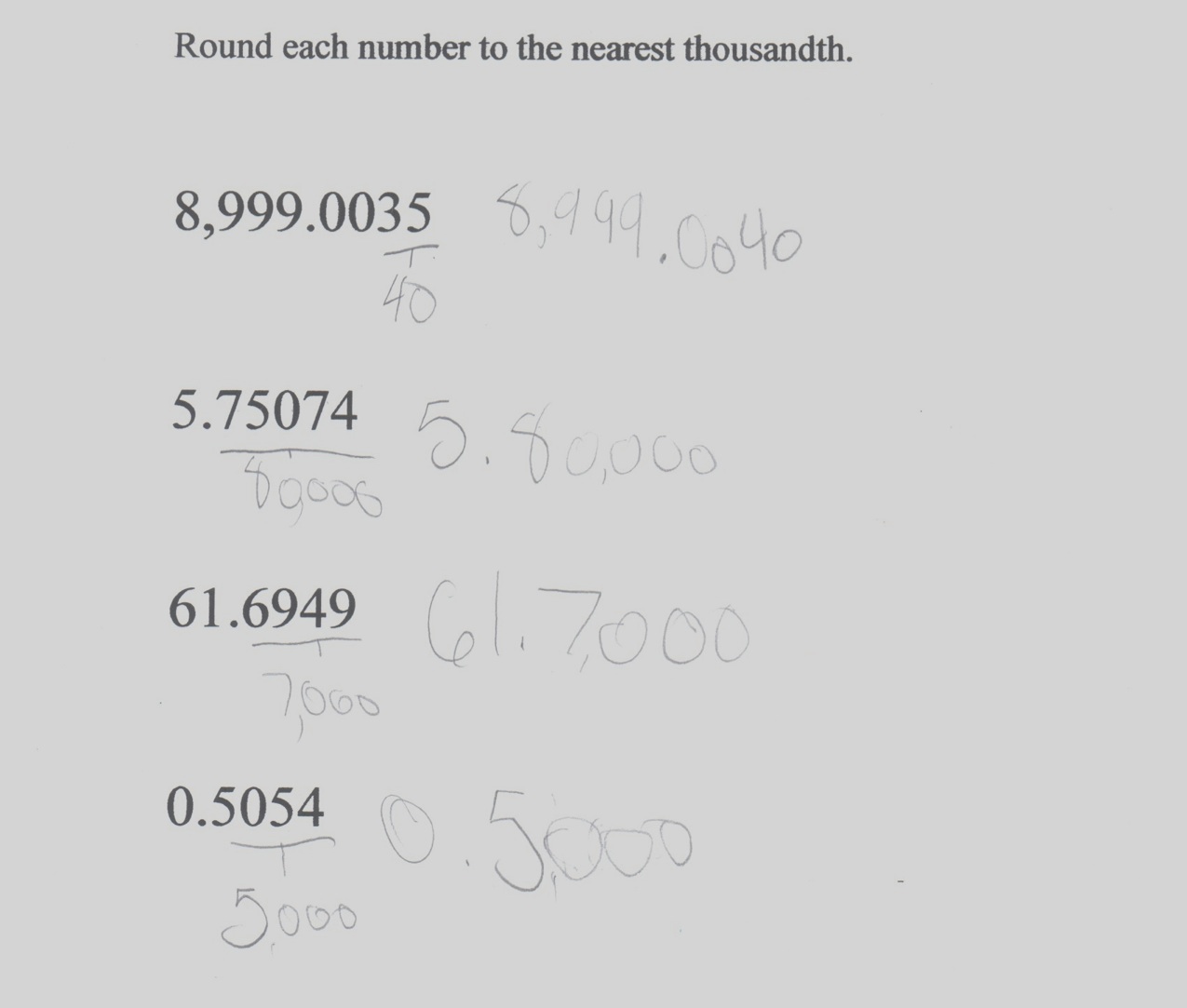 Rounding To The Thousandths Place