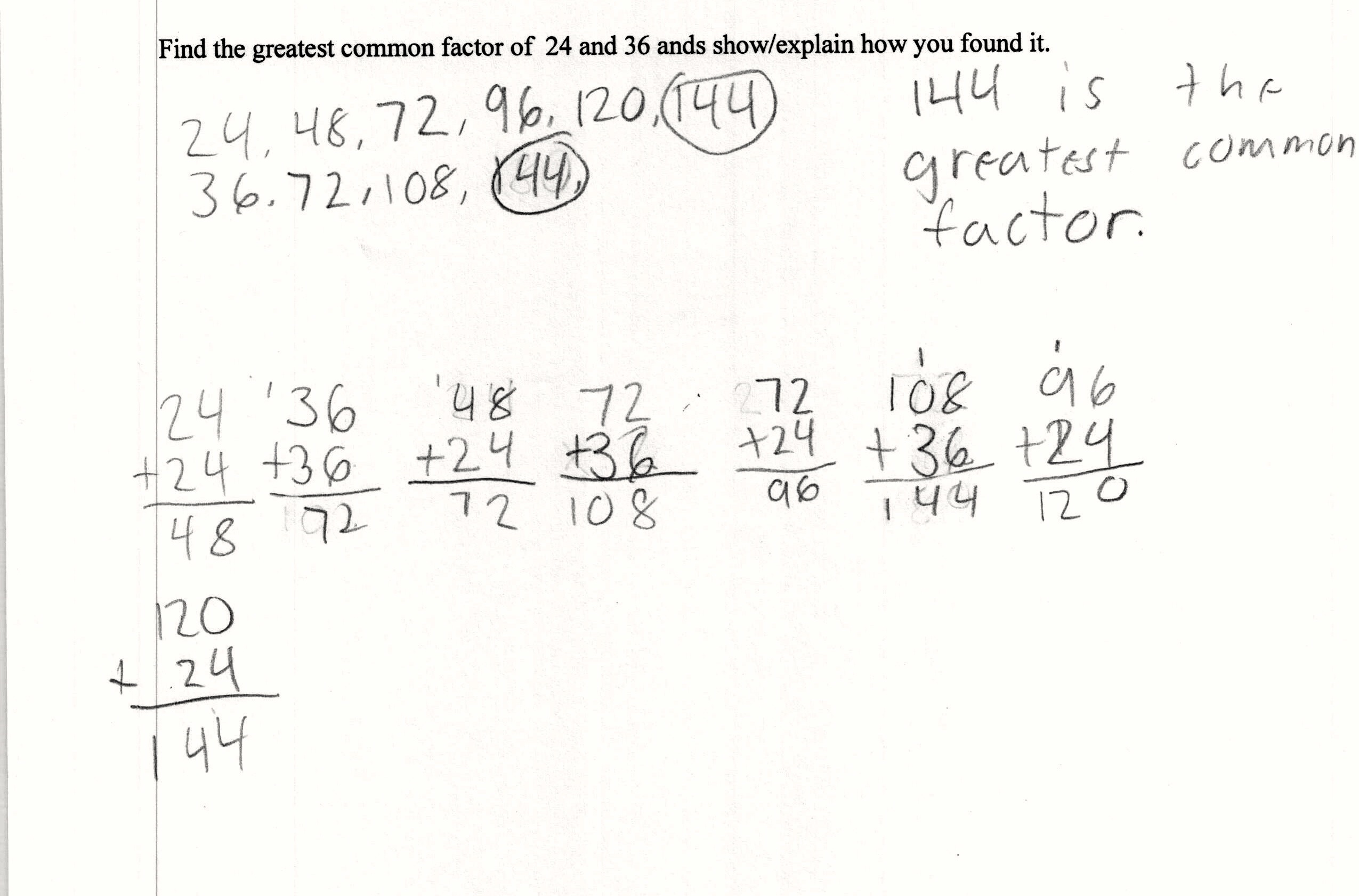 Greatest Common Factors