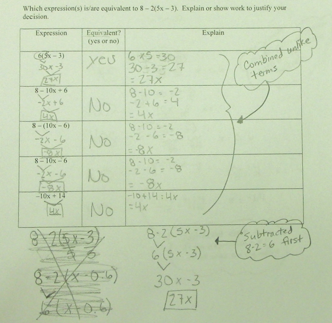 Identify Equivalent Multistep Expressions