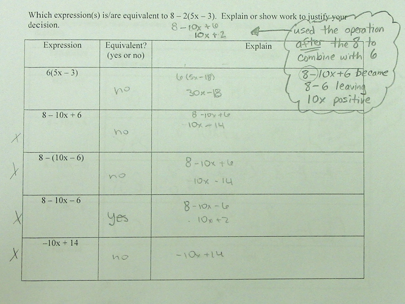 Identify Equivalent Multistep Expressions