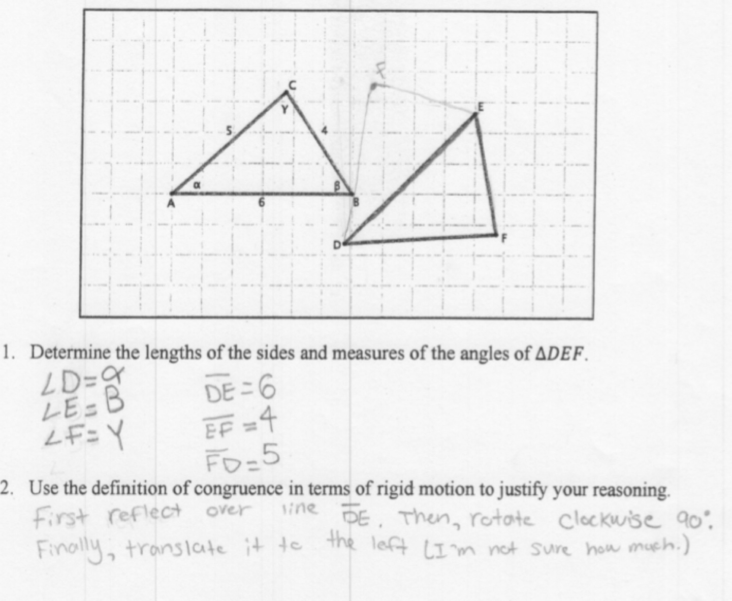 Congruence Implies Congruent Corresponding Parts