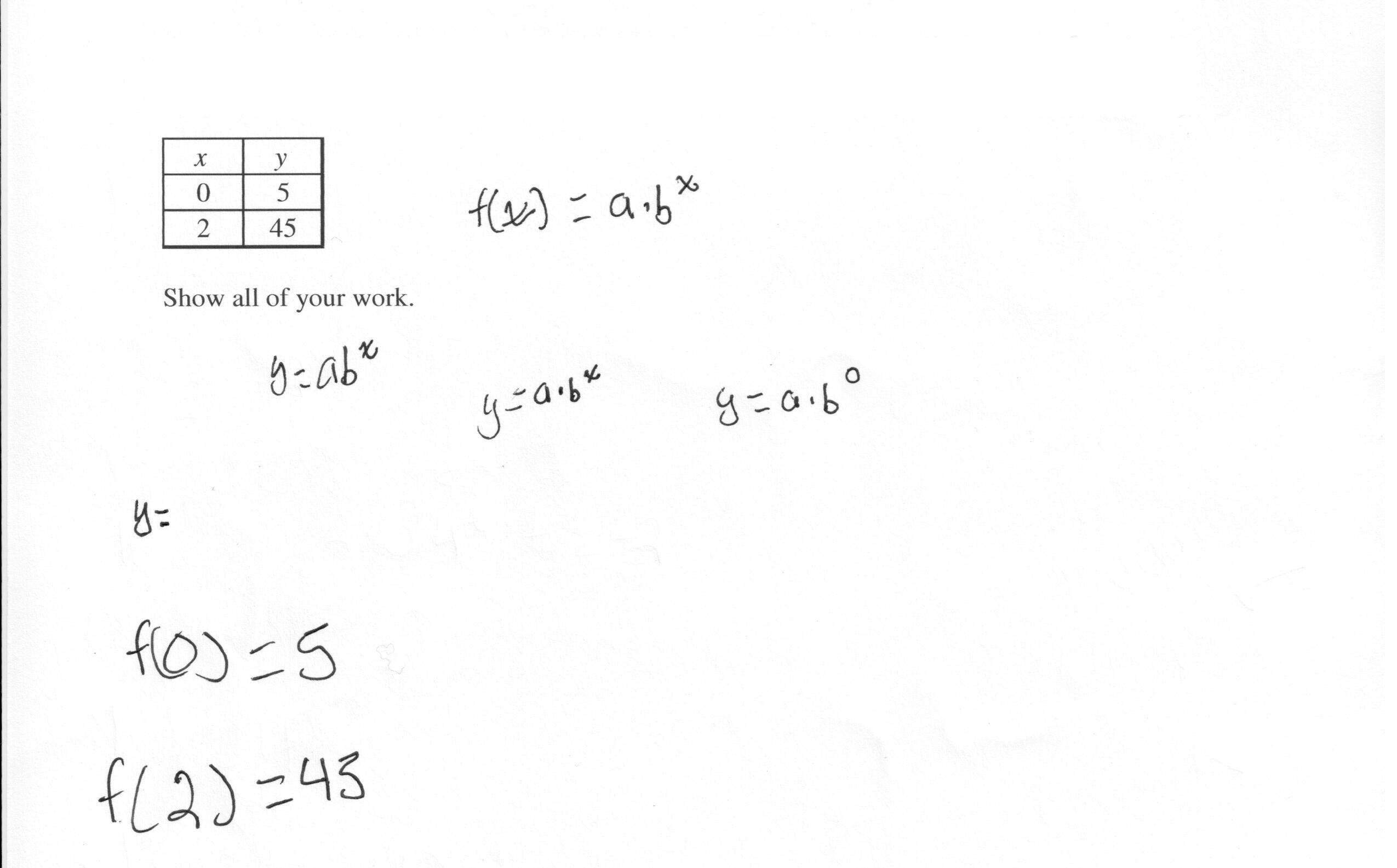 Writing An Exponential Function From A Table