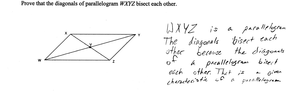 Proving Parallelogram Diagonals Bisect