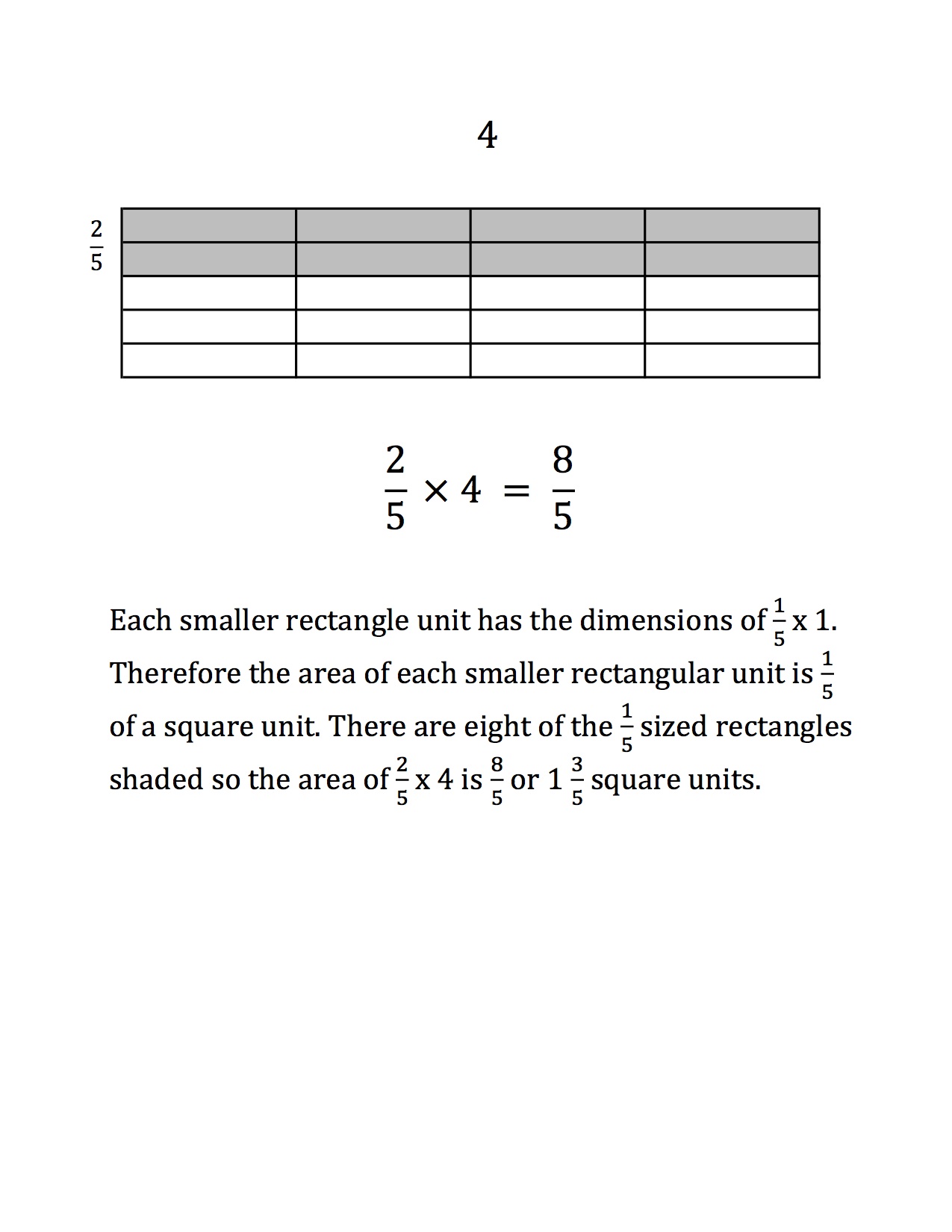 Multiplying Fractions by Whole Numbers