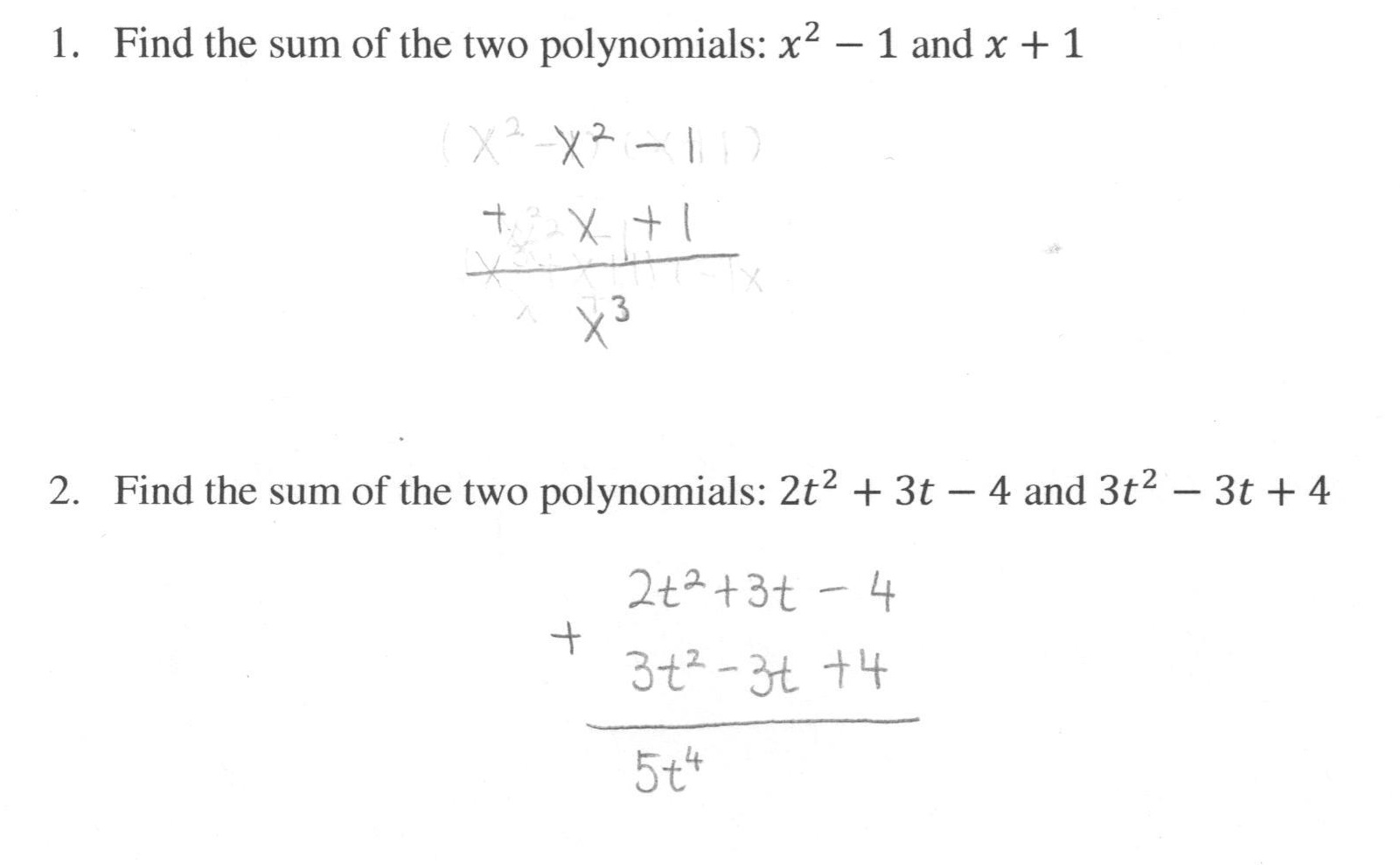 Adding Polynomials