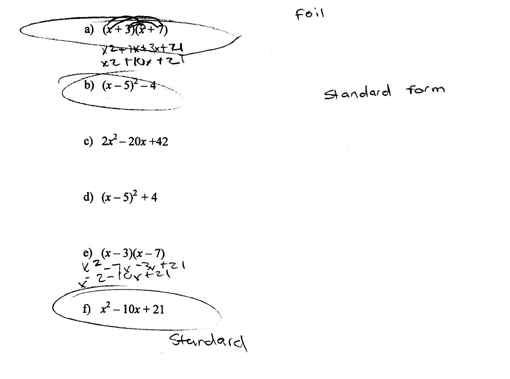 Quadratic Expressions