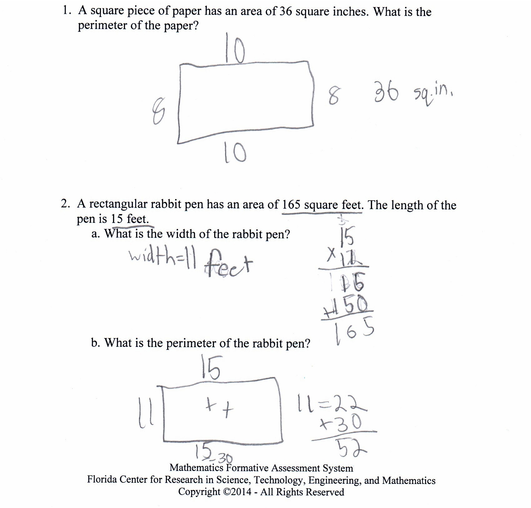 Using Area and Perimeter