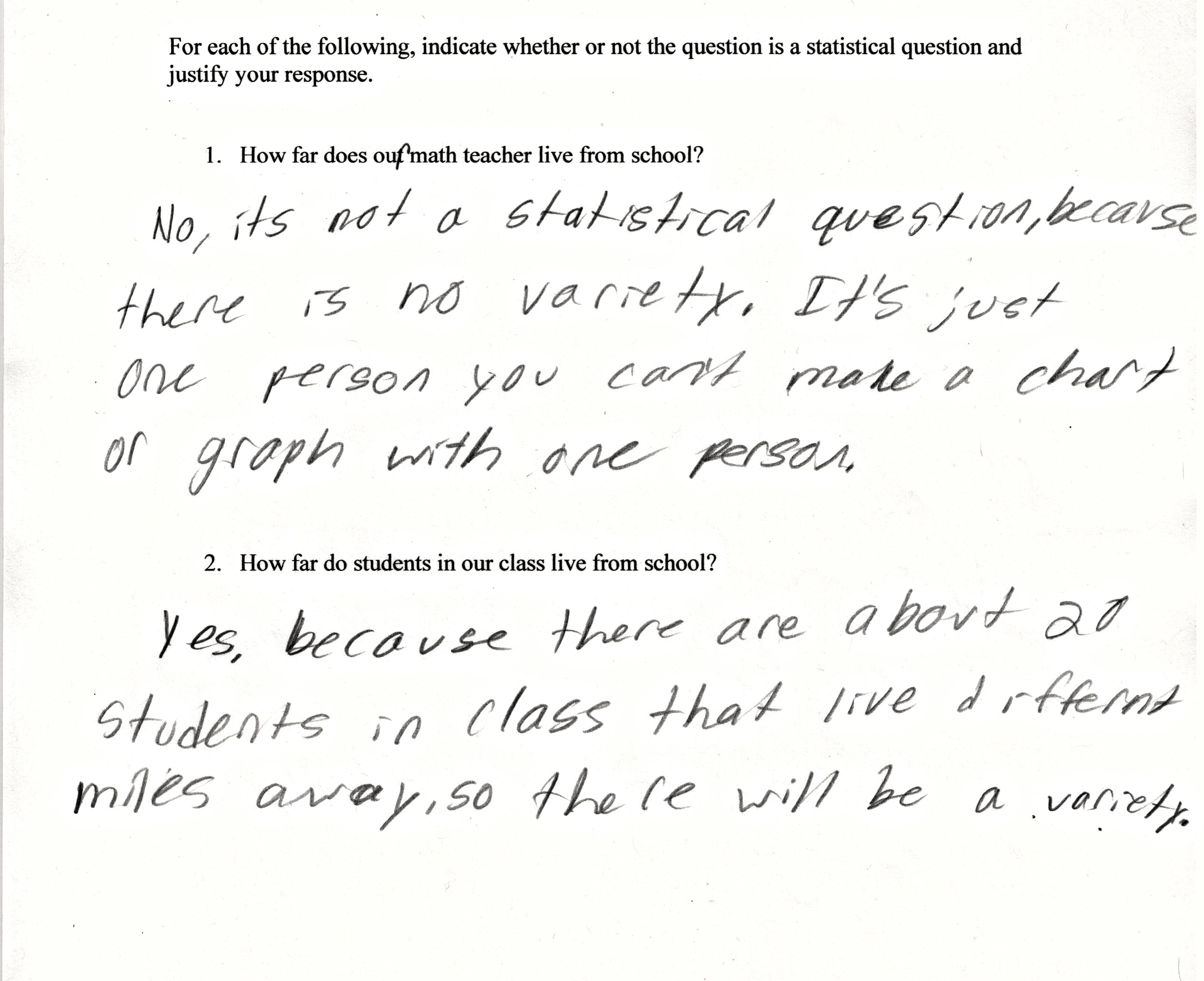 Questions About a Class