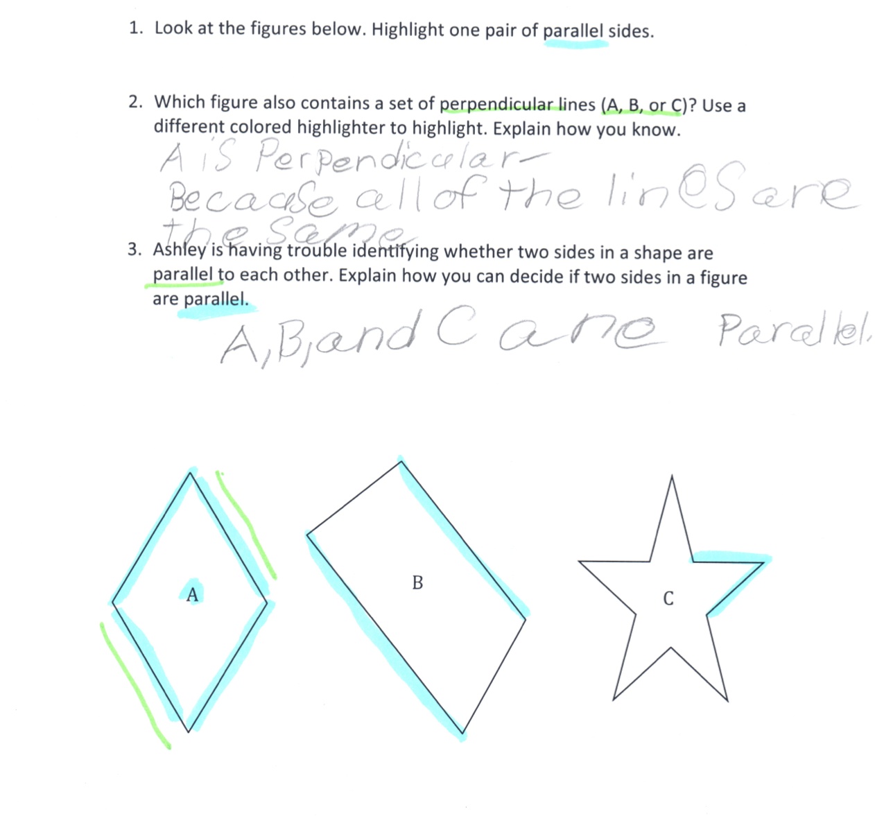 Parallel and Perpendicular Sides