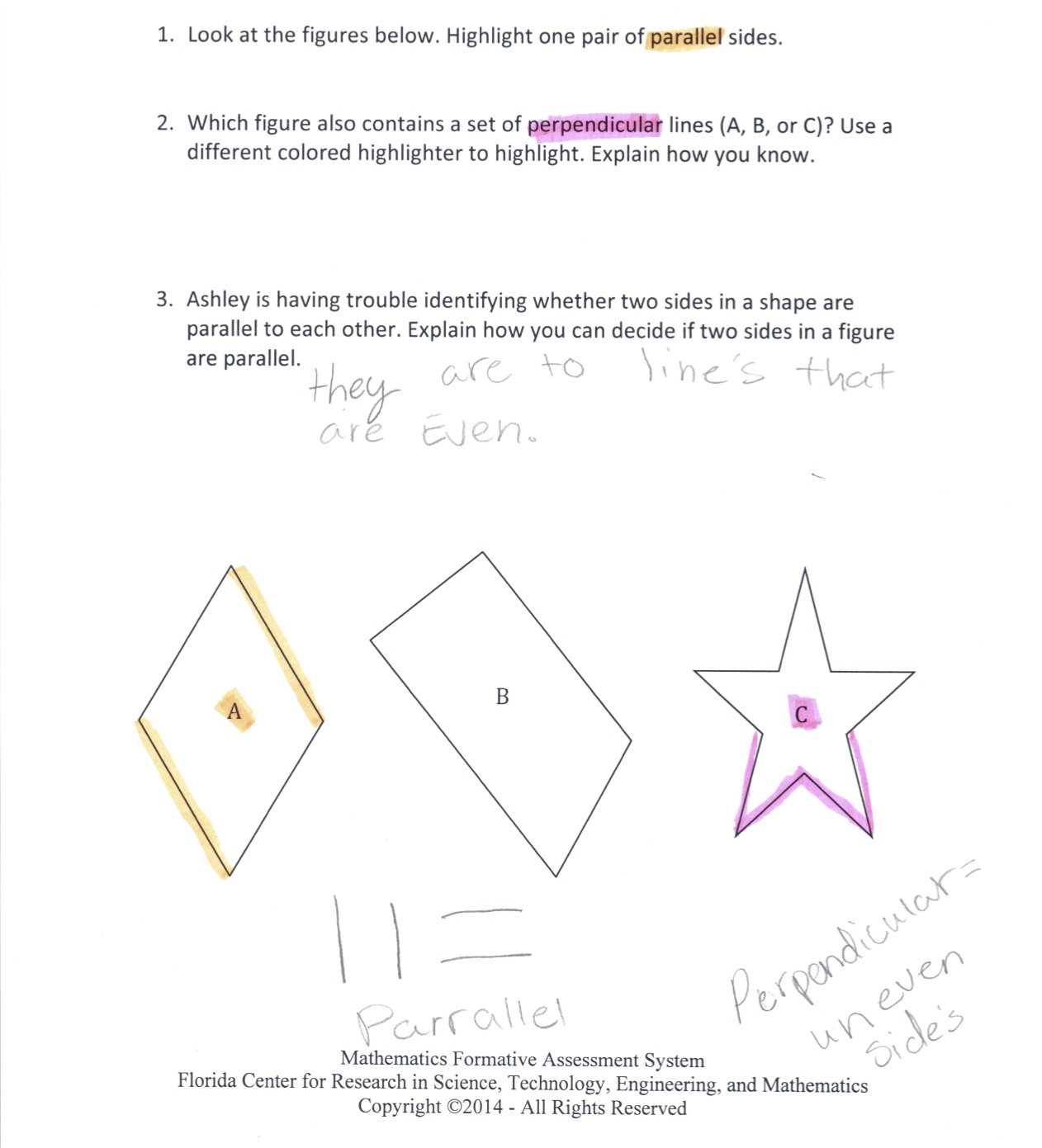 Parallel and Perpendicular Sides