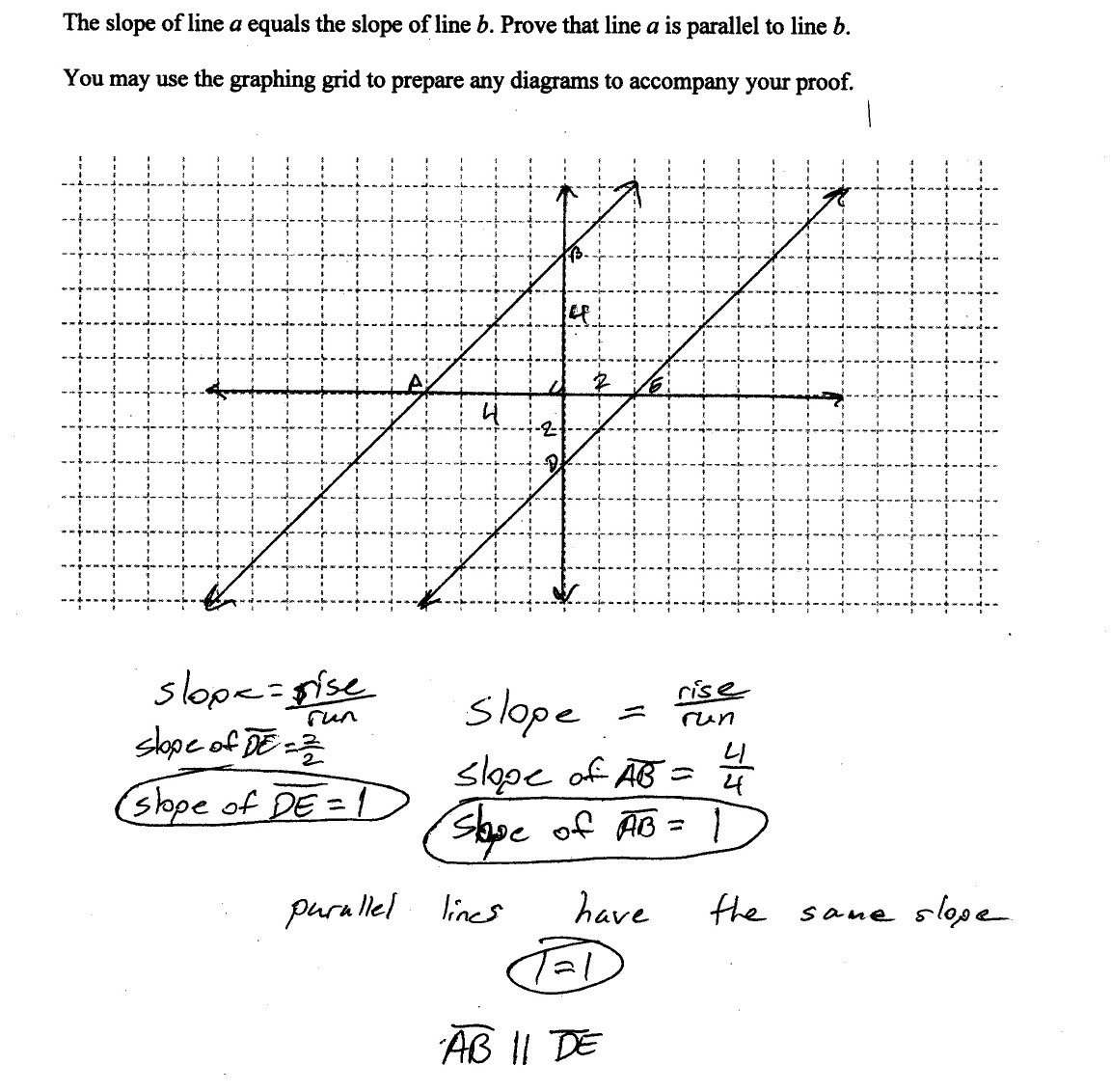 Proving Slope Criterion for Parallel Lines - Two