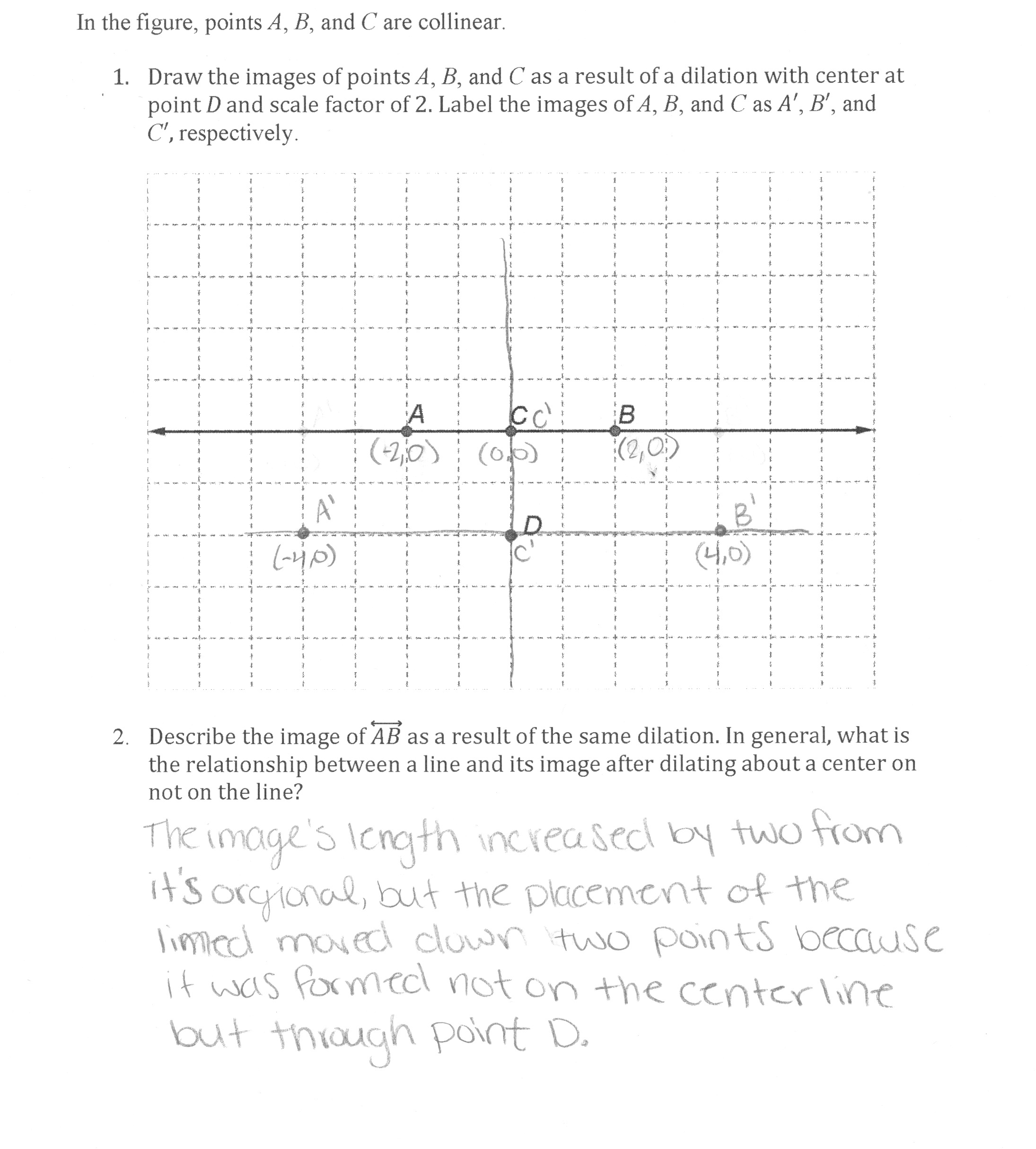 Dilation of a Line: Factor of Two