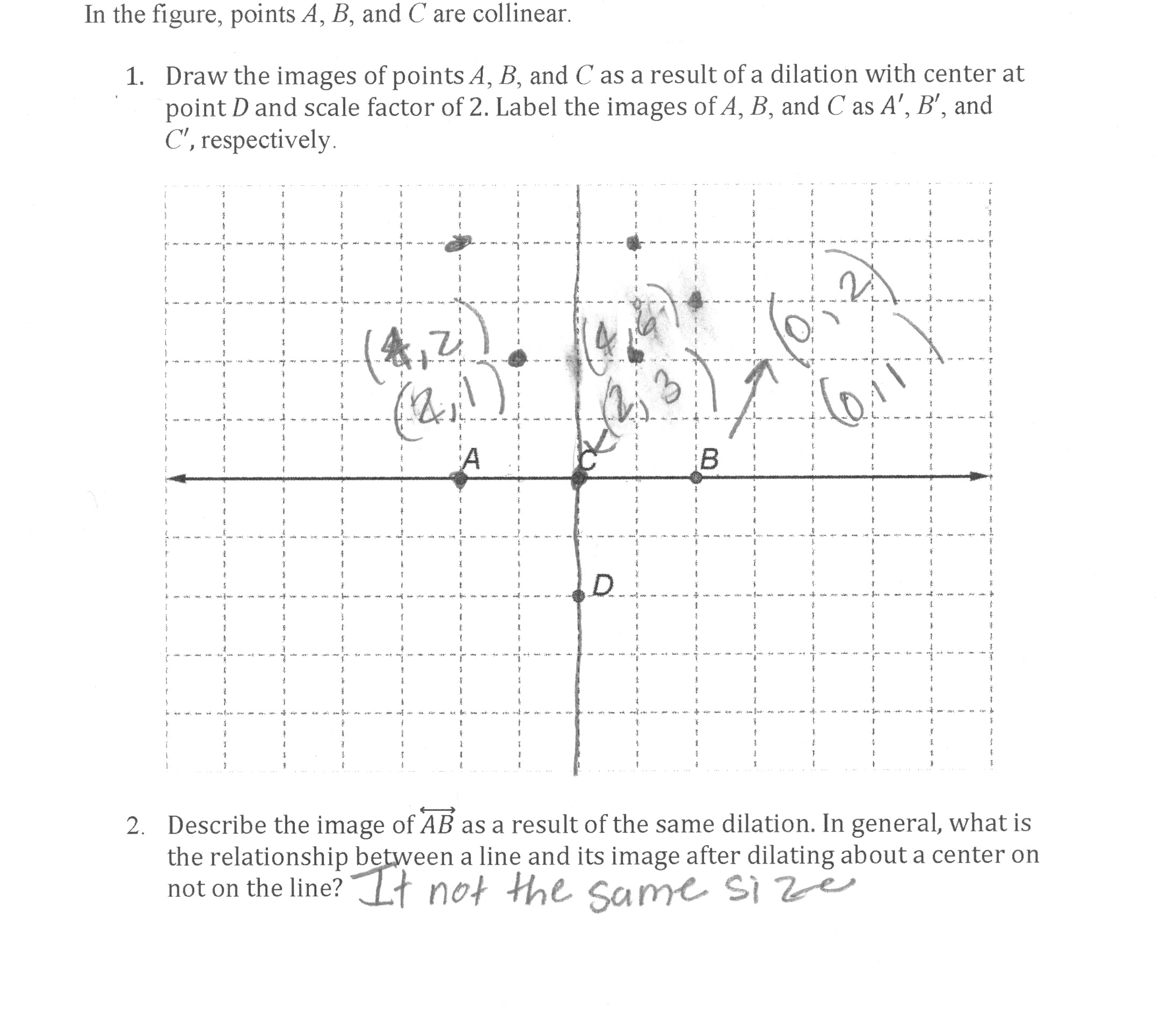 Dilation of a Line: Factor of Two