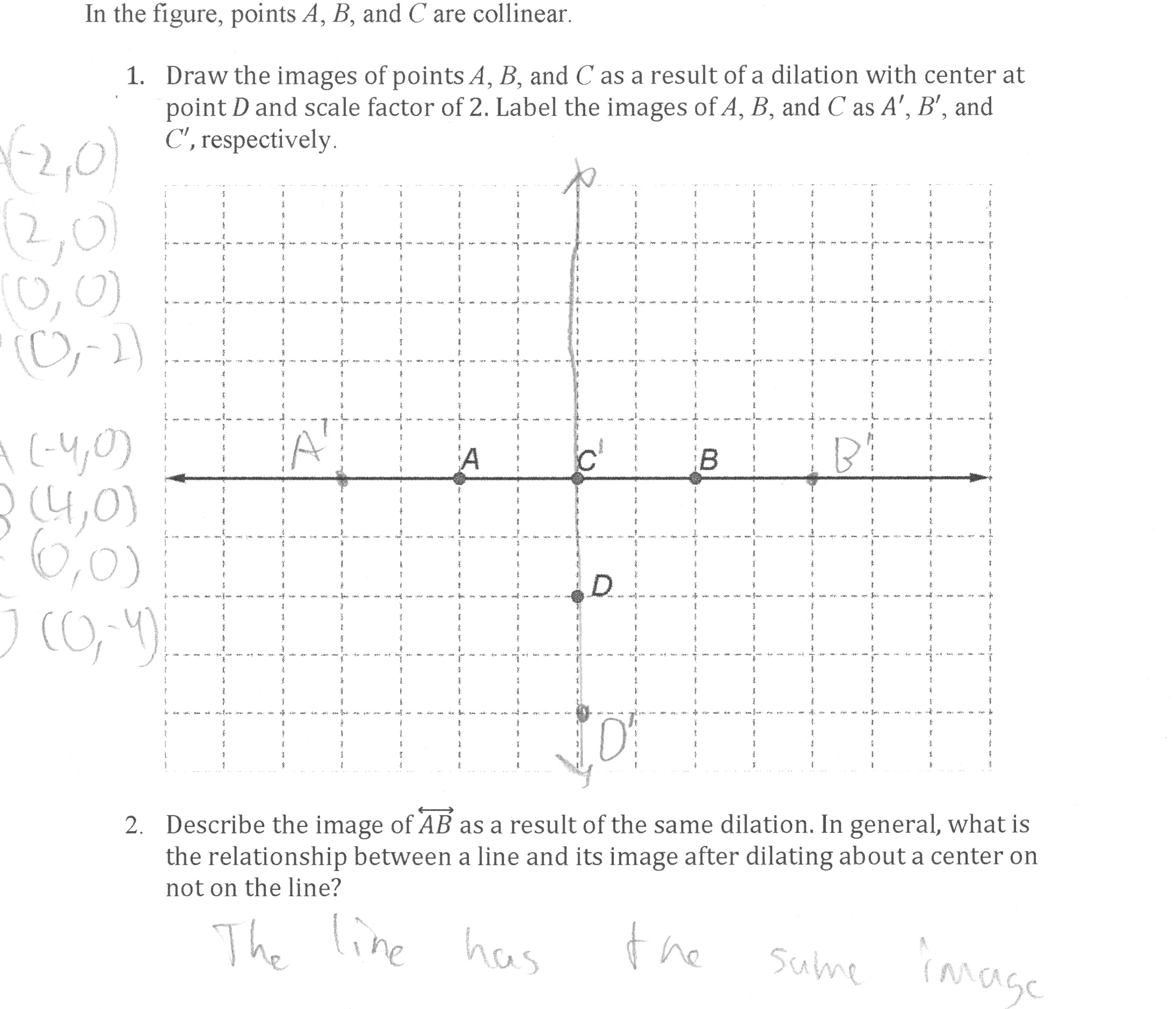 Dilation of a Line: Factor of Two
