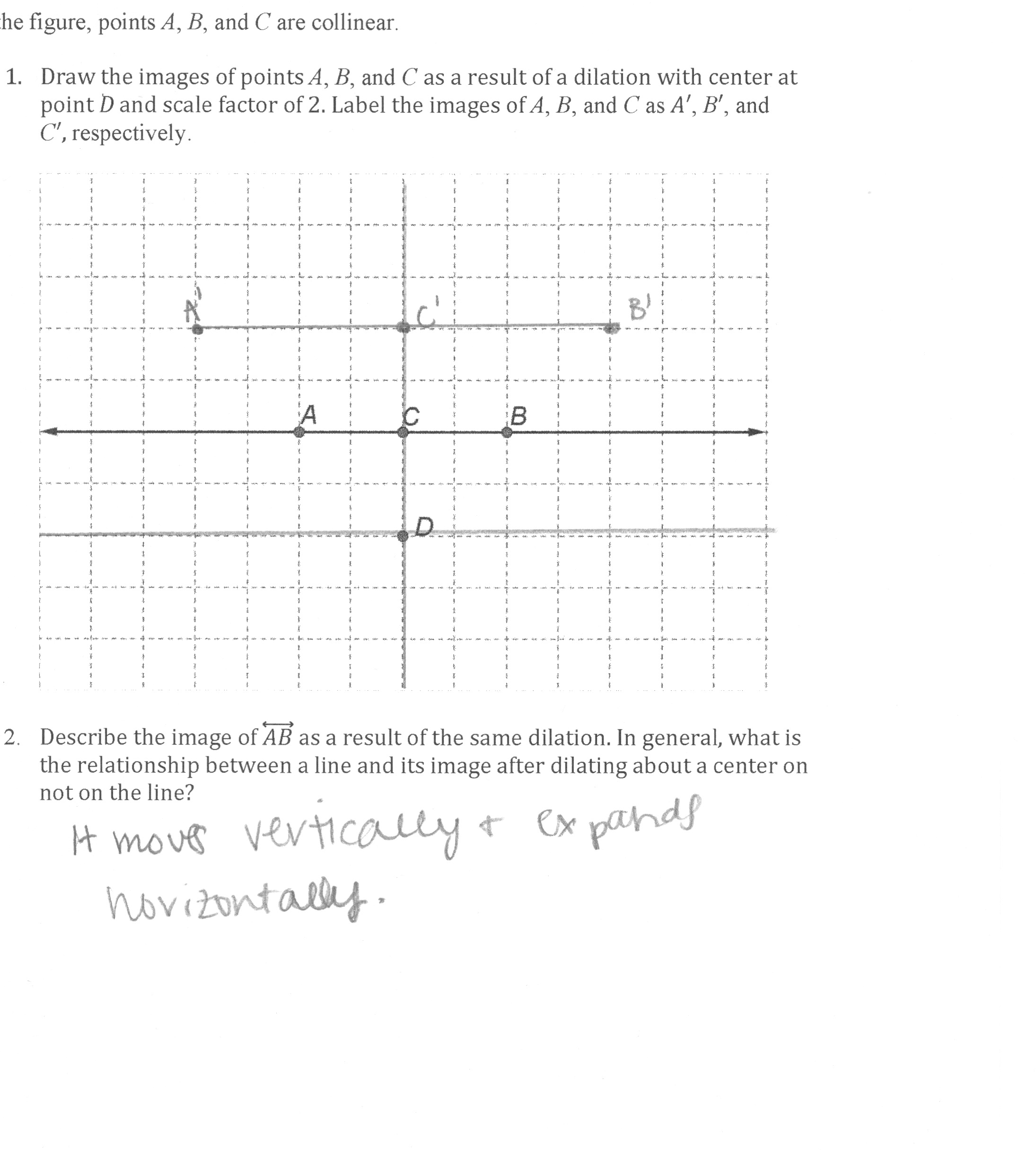 Dilation of a Line: Factor of Two