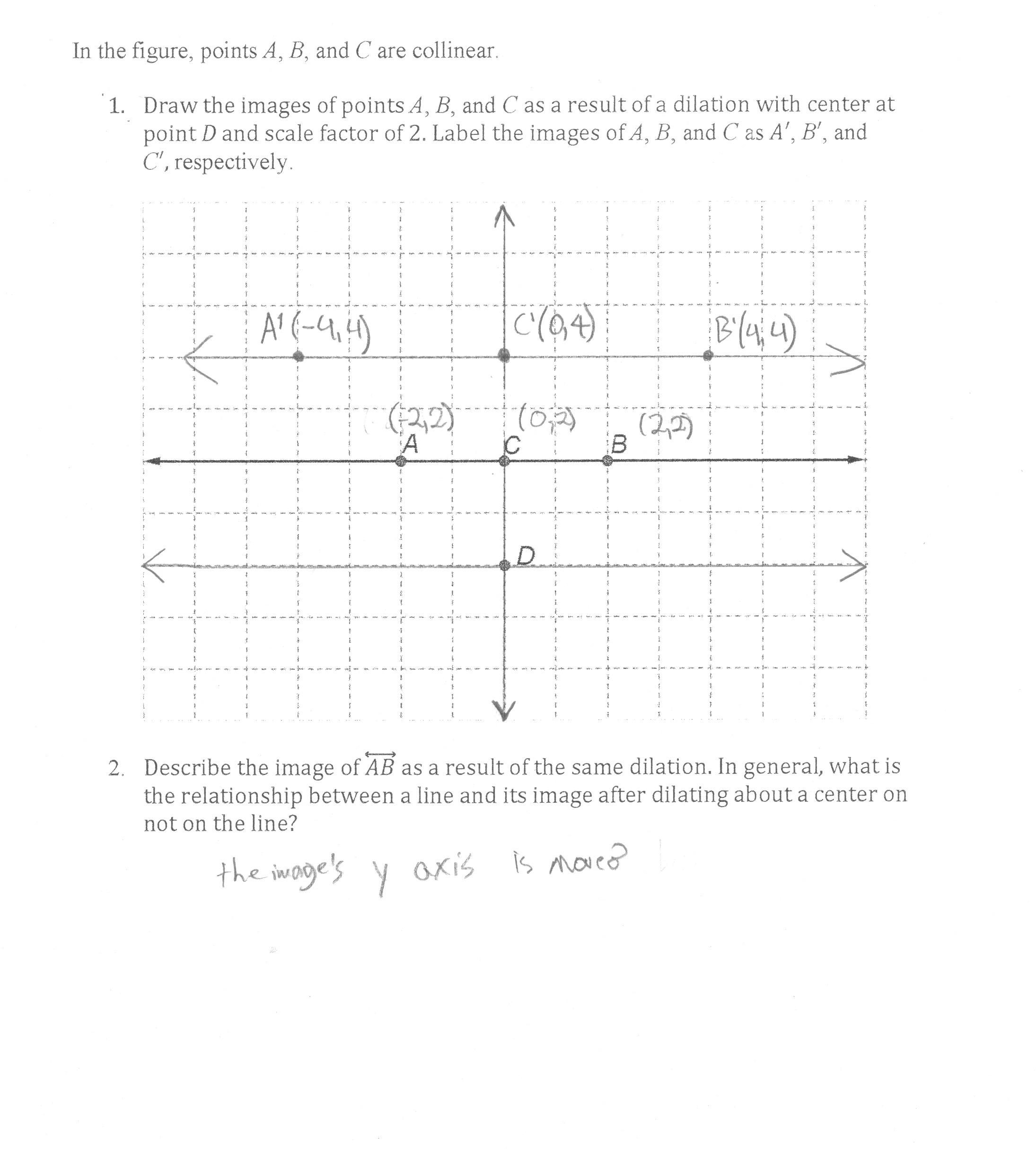 Dilation of a Line: Factor of Two